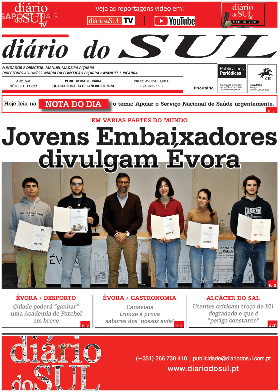 Diário do Sul (24 jan 2024) - Jornais e Revistas - SAPO.pt - Última hora e notícias de hoje ...