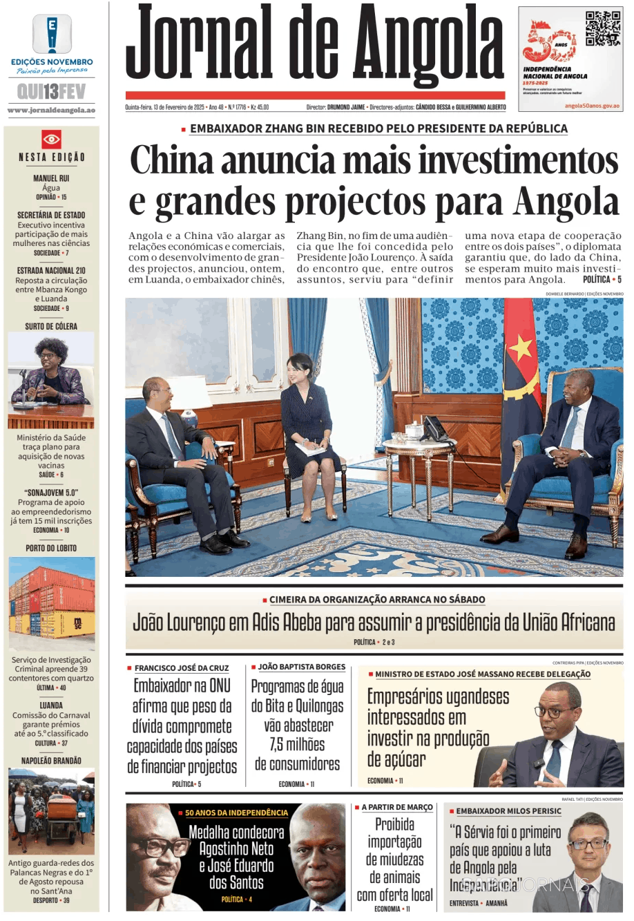 Jornal de Angola (13 fev 2025) - Jornais e Revistas - SAPO.pt - Última ...