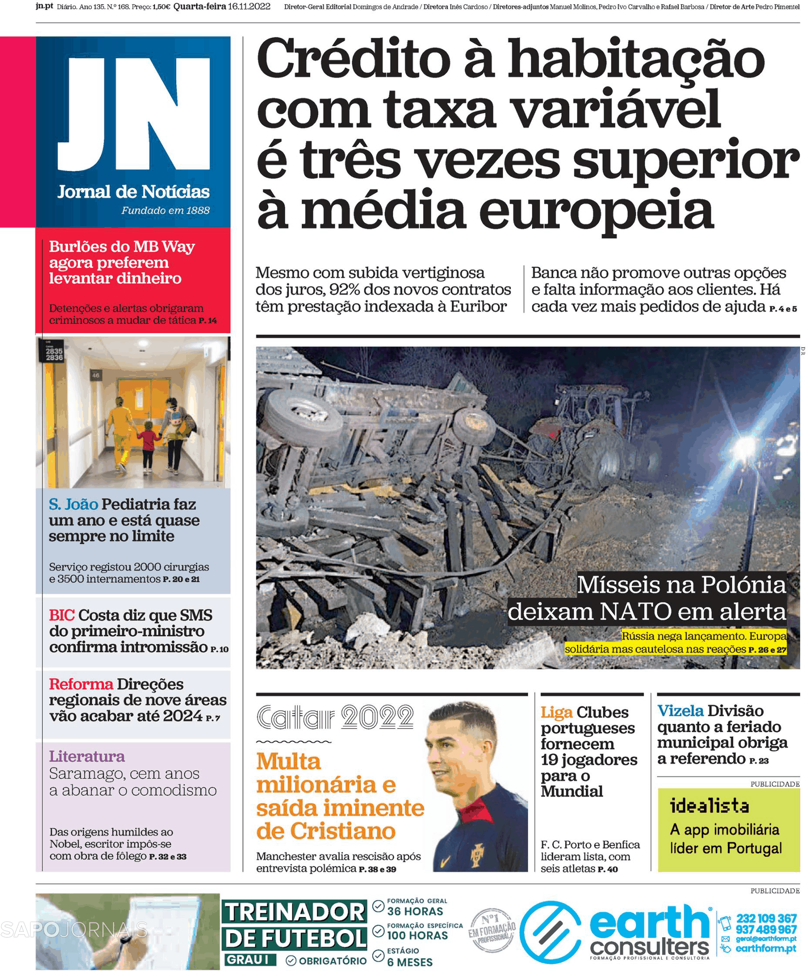 Jornal de Notícias (16 nov 2022) - Jornais e Revistas - SAPO.pt ...