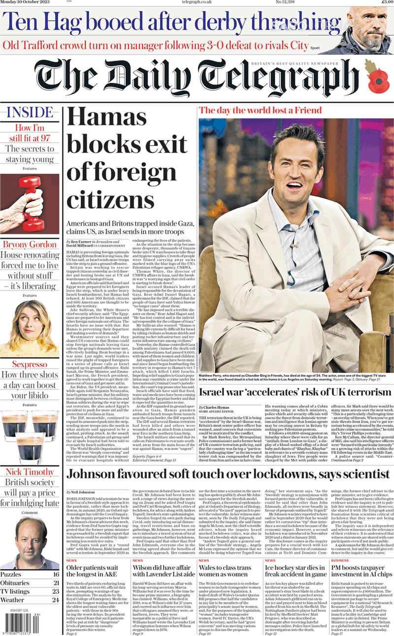 The Daily Telegraph (30 out 2023) - Jornais e Revistas - SAPO.pt ...