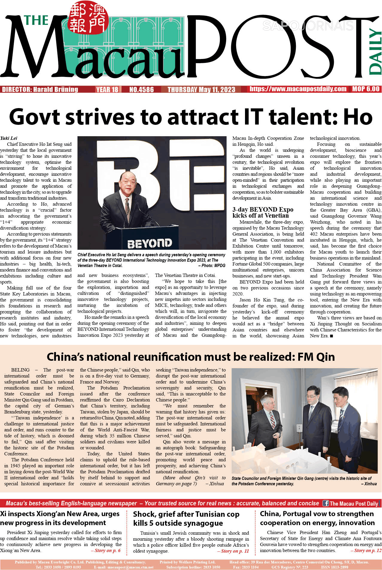 The Macau Post Daily (11 mai 2023) - Jornais e Revistas - SAPO.pt ...