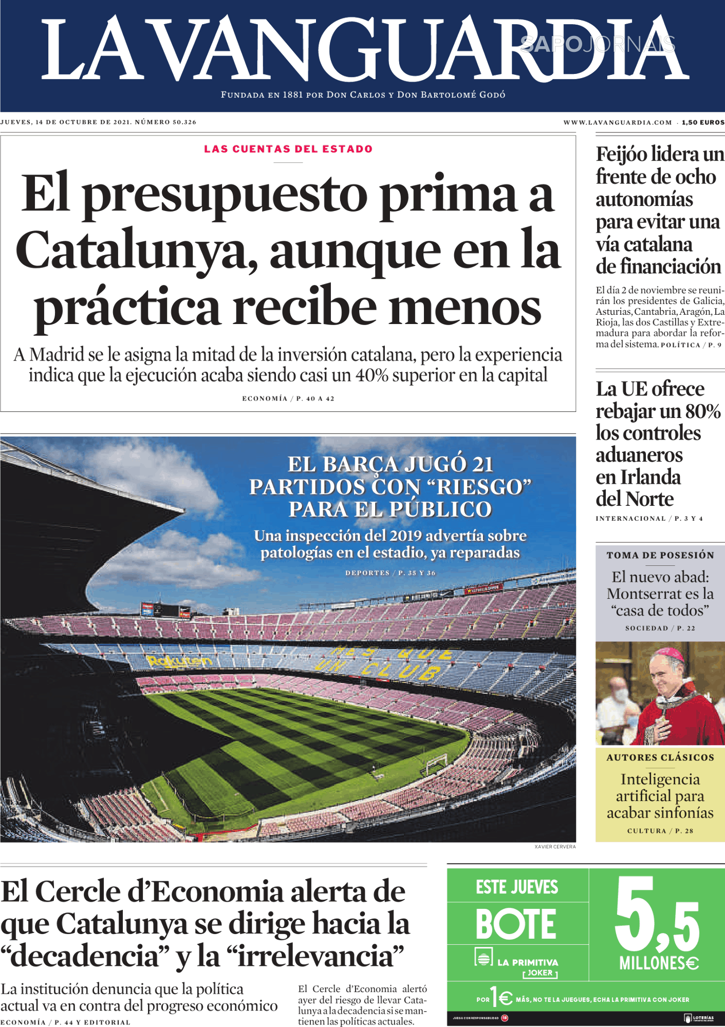 La Vanguardia (14 out 2021) - Jornais e Revistas - SAPO.pt - Última ...