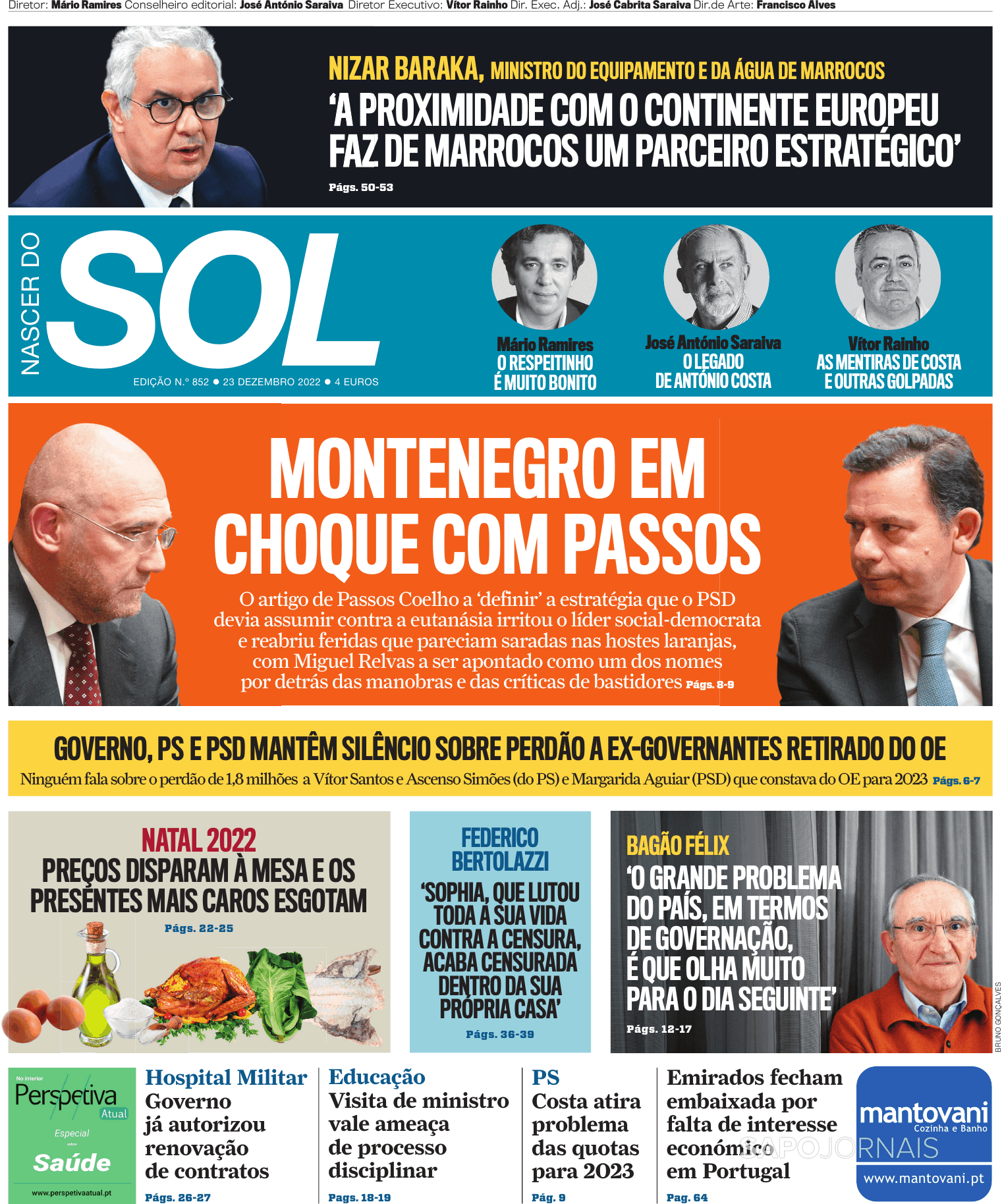 Nascer do SOL (23 dez 2022) - Jornais e Revistas - SAPO.pt - Última ...