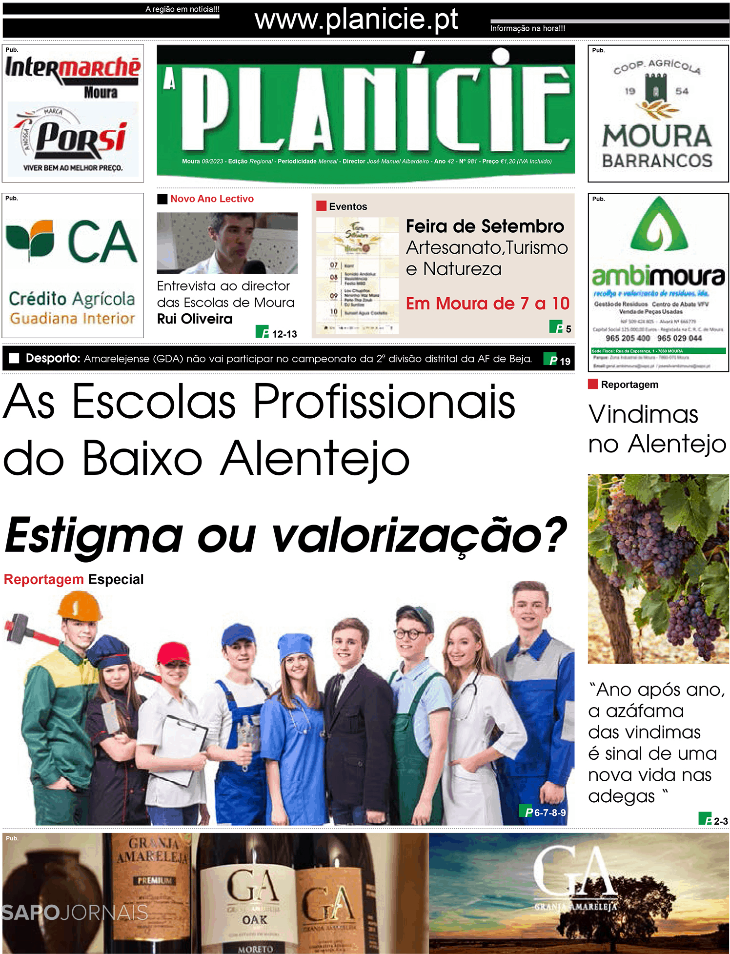 A Planície (31 ago 2023) - Jornais e Revistas - SAPO.pt - Última hora e ...