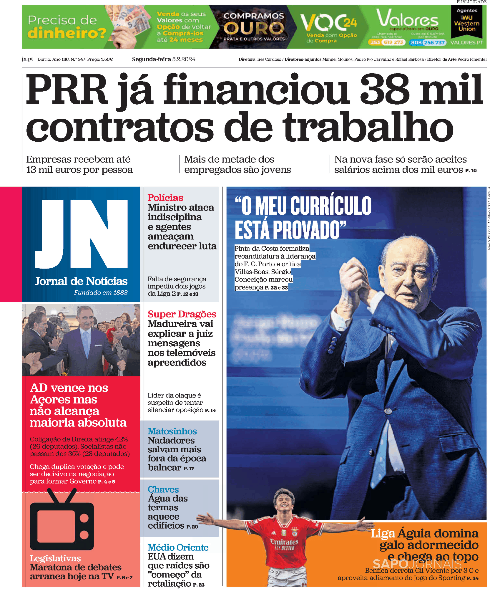 Jornal de Notícias (5 fev 2024) - Jornais e Revistas - SAPO.pt - Última ...