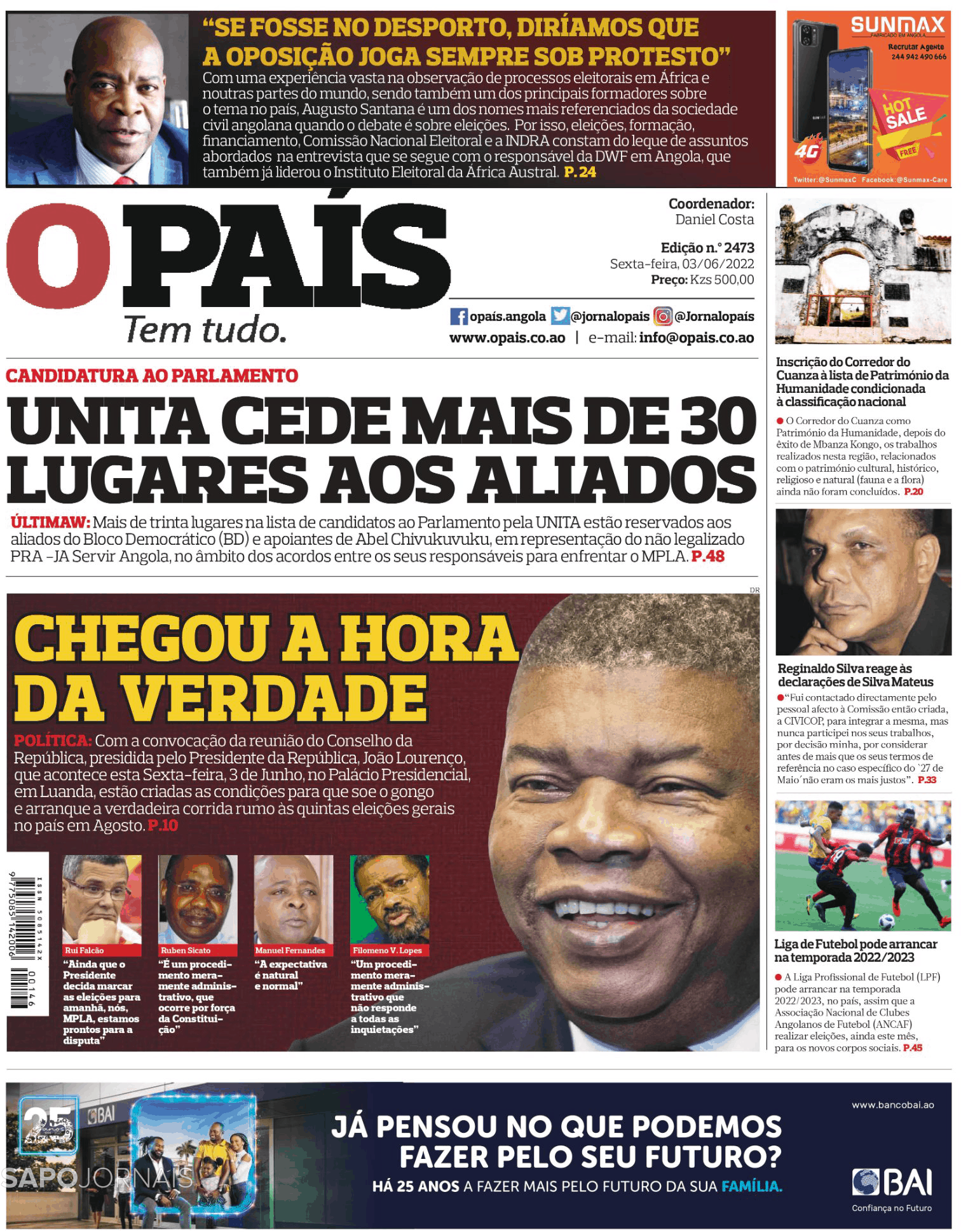 O País (3 jun 2022) - Jornais e Revistas - SAPO.pt - Última hora e ...