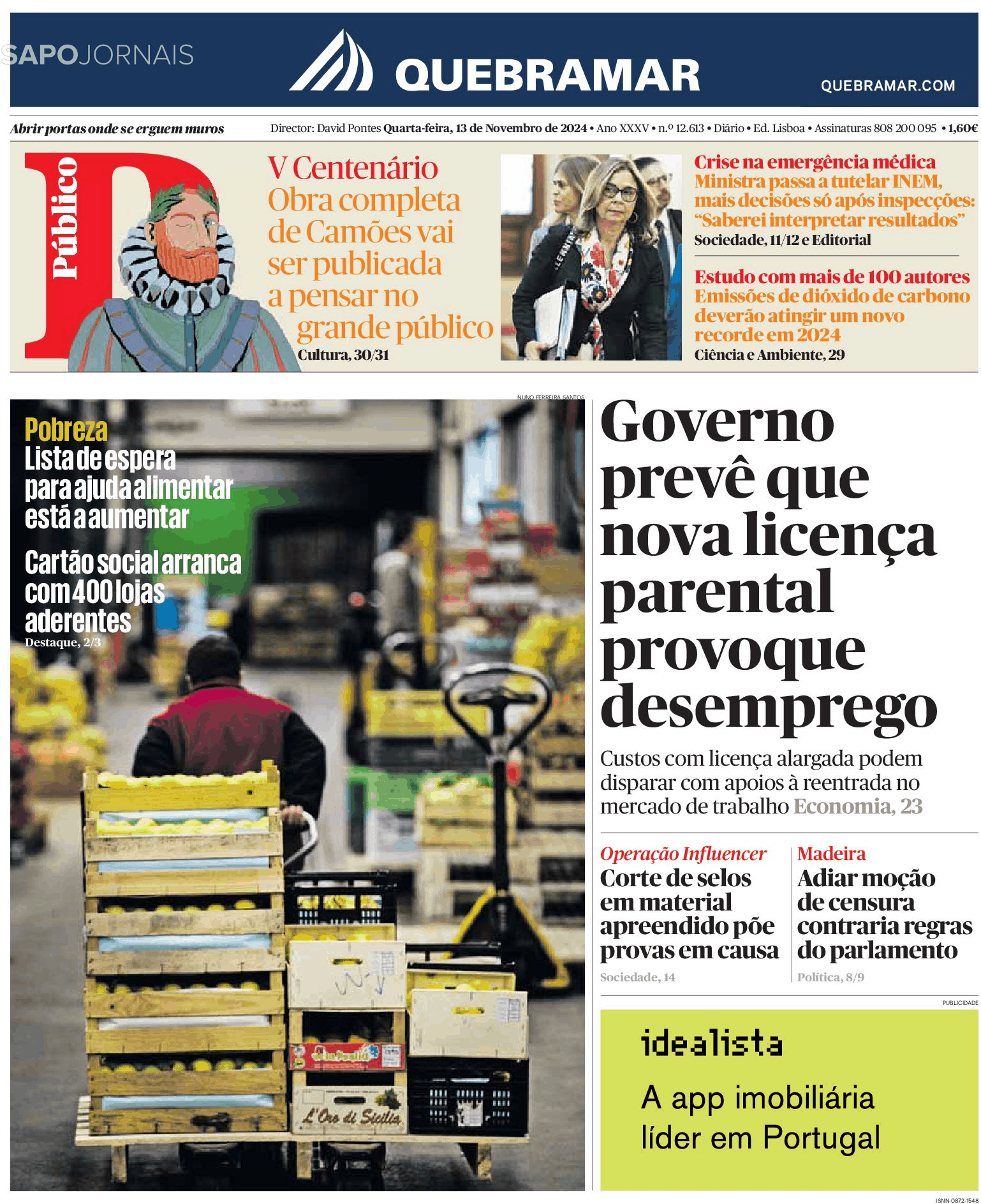 Público (13 nov 2024) - Jornais e Revistas - SAPO.pt - Última hora e ...