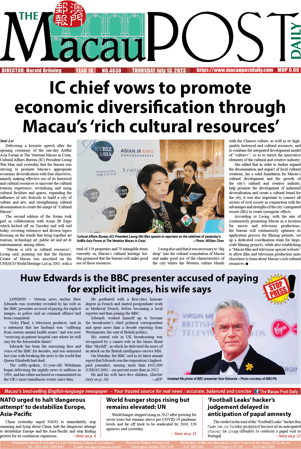 The Macau Post Daily (13 jul 2023) - Jornais e Revistas - SAPO.pt ...