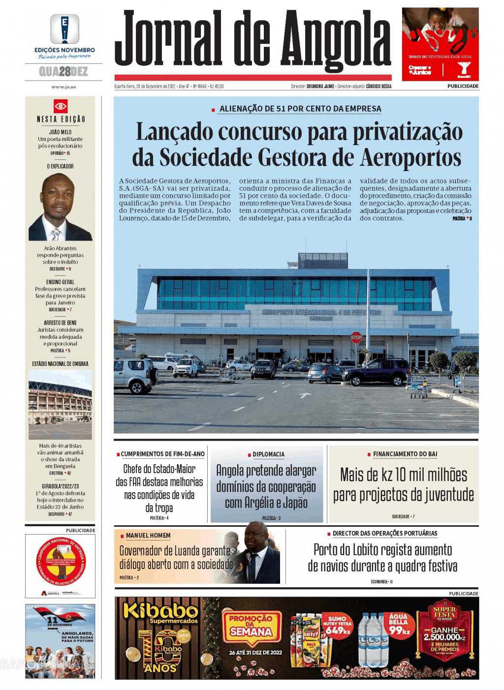 Jornal de Angola (28 dez 2022) - Jornais e Revistas - SAPO.pt - Última ...