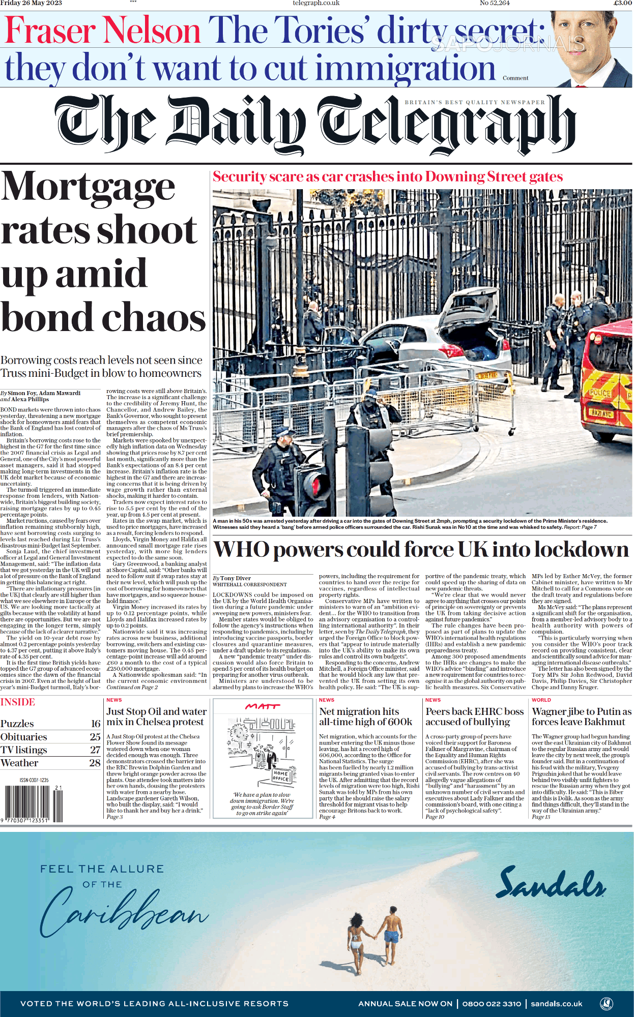The Daily Telegraph (26 mai 2023) - Jornais e Revistas - SAPO.pt ...