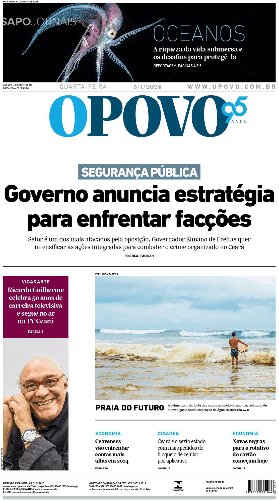 O Povo (3 jan 2024) - Jornais e Revistas - SAPO.pt - Última hora e notícias de hoje atualizadas ...
