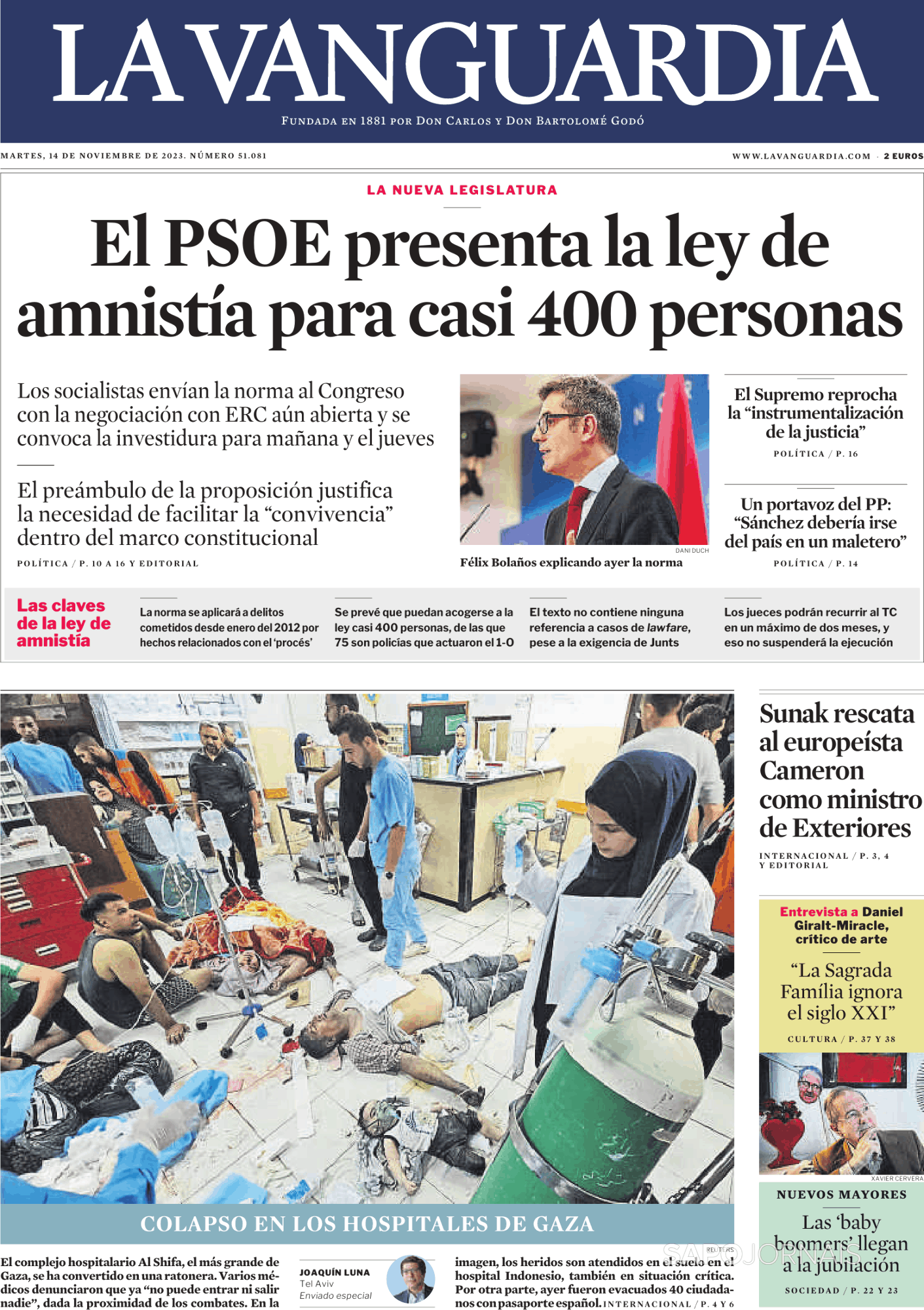 La Vanguardia (14 nov 2023) - Jornais e Revistas - SAPO.pt - Última ...