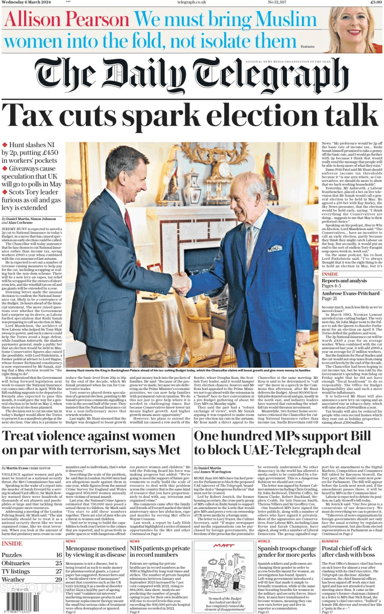 The Daily Telegraph (6 mar 2024) - Jornais e Revistas - SAPO.pt ...