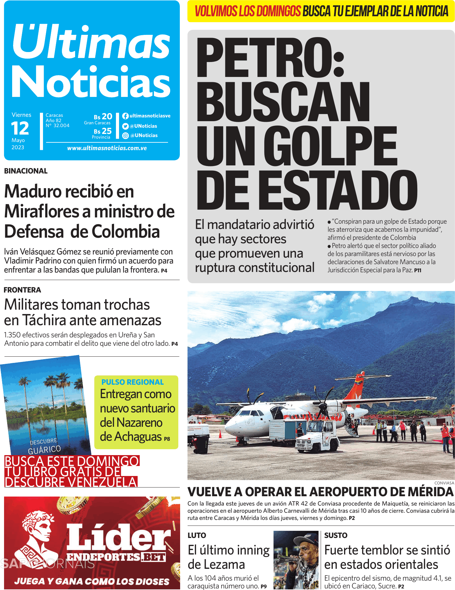 Últimas Noticias (12 mai 2023) - Jornais e Revistas - SAPO.pt - Última ...