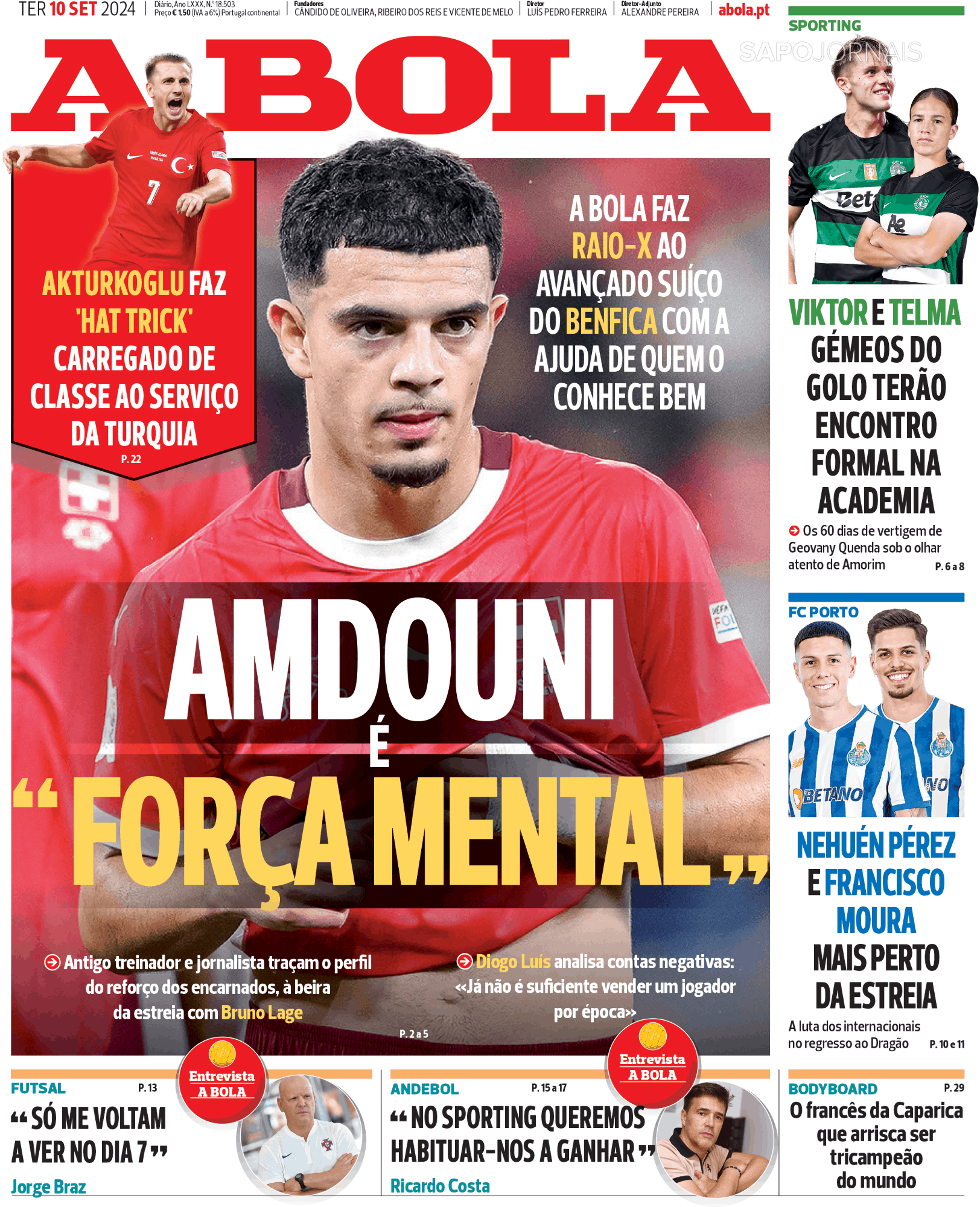 A Bola (10 set 2024) - Jornais e Revistas - SAPO.pt - Última hora e ...