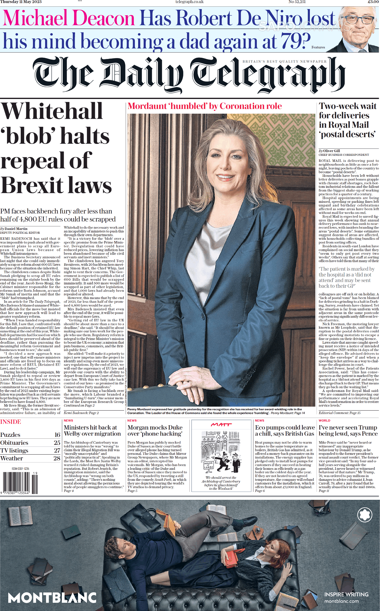 The Daily Telegraph (11 mai 2023) - Jornais e Revistas - SAPO.pt ...