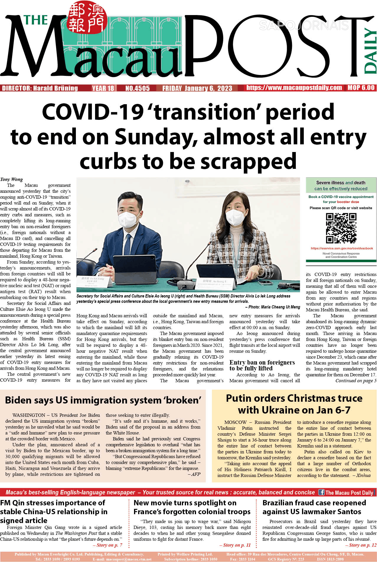 The Macau Post Daily (6 jan 2023) - Jornais e Revistas - SAPO.pt ...