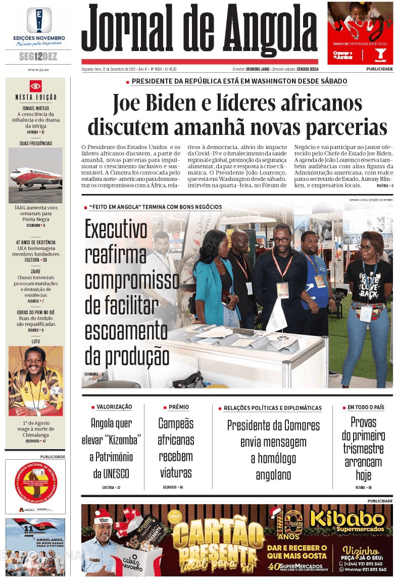 Jornal de Angola (12 dez 2022) - Jornais e Revistas - SAPO.pt - Última ...