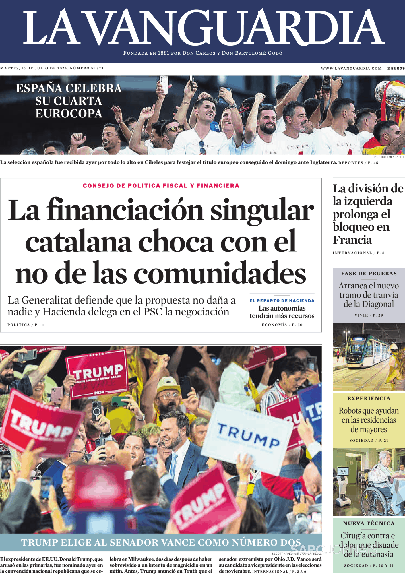 La Vanguardia (16 jul 2024) - Jornais e Revistas - SAPO.pt - Última ...